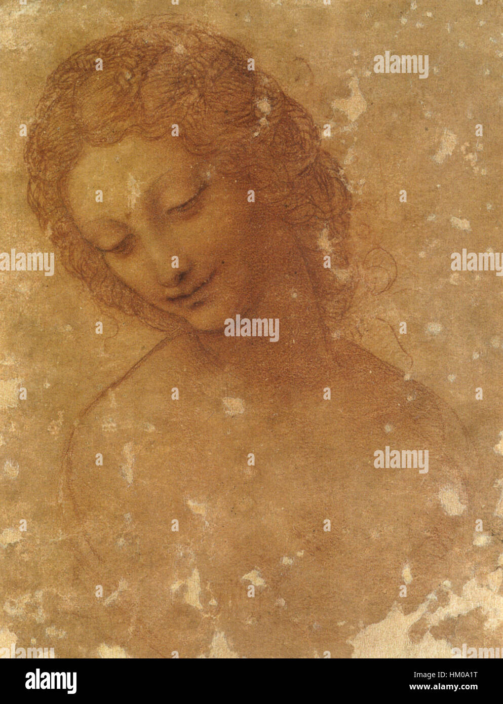 This artwork, 'Testa di Leda', by Leonardo da Vinci, is a study of the ...