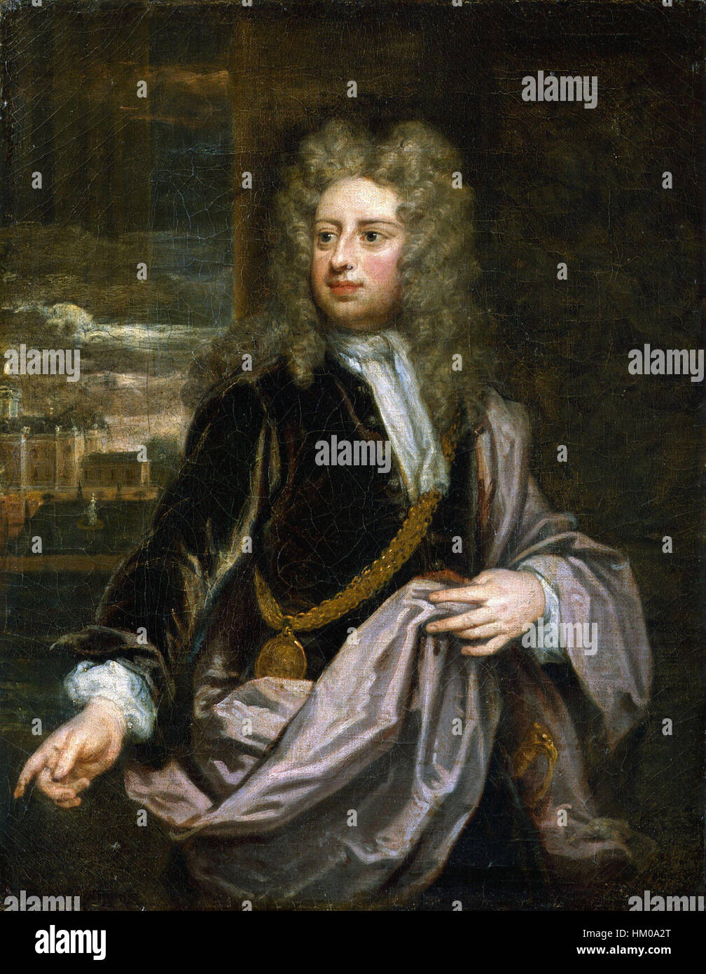 This self-portrait of Sir Godfrey Kneller, a prominent British portrait artist of the 17th and ...