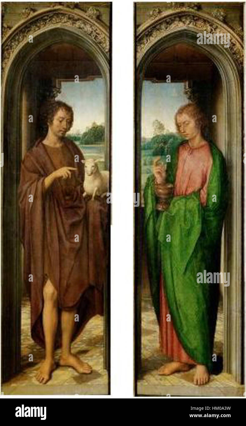 This work by Hans Memling, a renowned 15th-century Flemish painter ...