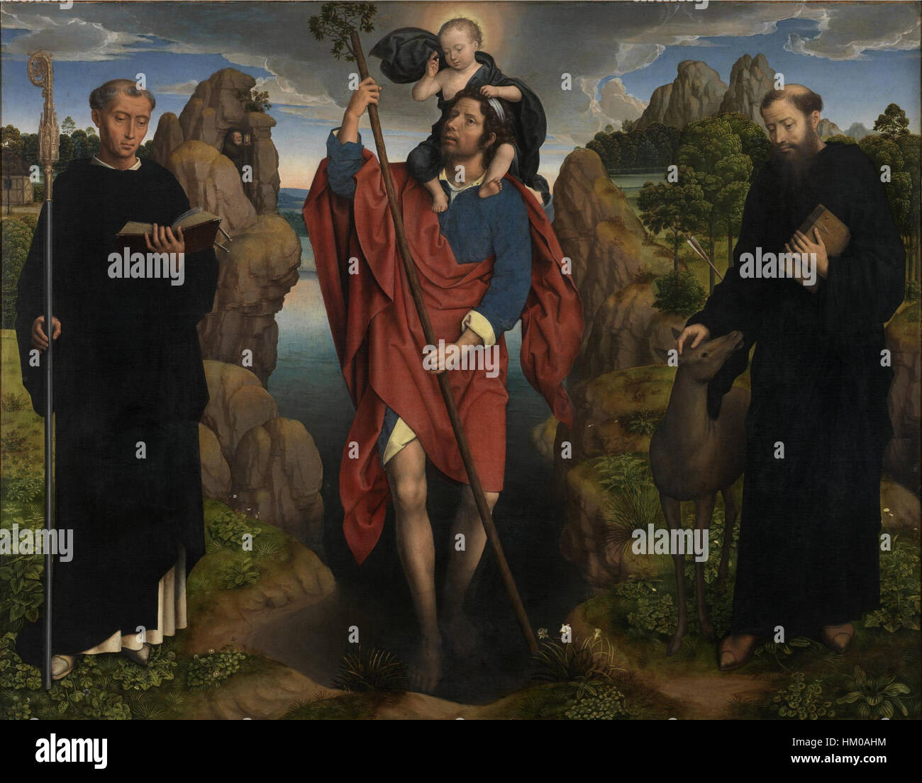 The central panel of Hans Memling’s ‘Triptych of the Family Moreel’ depicts the family in a ...