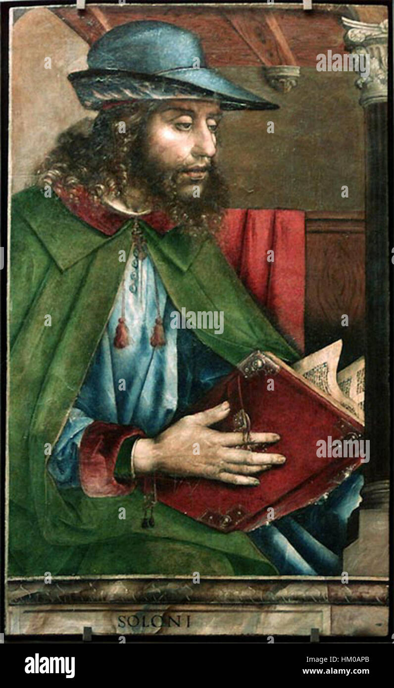 The 'Solone' painting, attributed to Giusto di Gand and Pedro ...