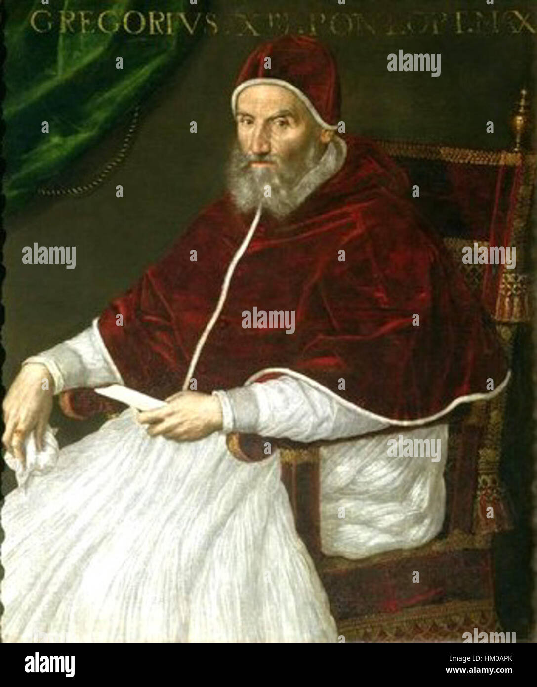 A portrait of Pope Gregory XIII, known for his reform of the calendar ...
