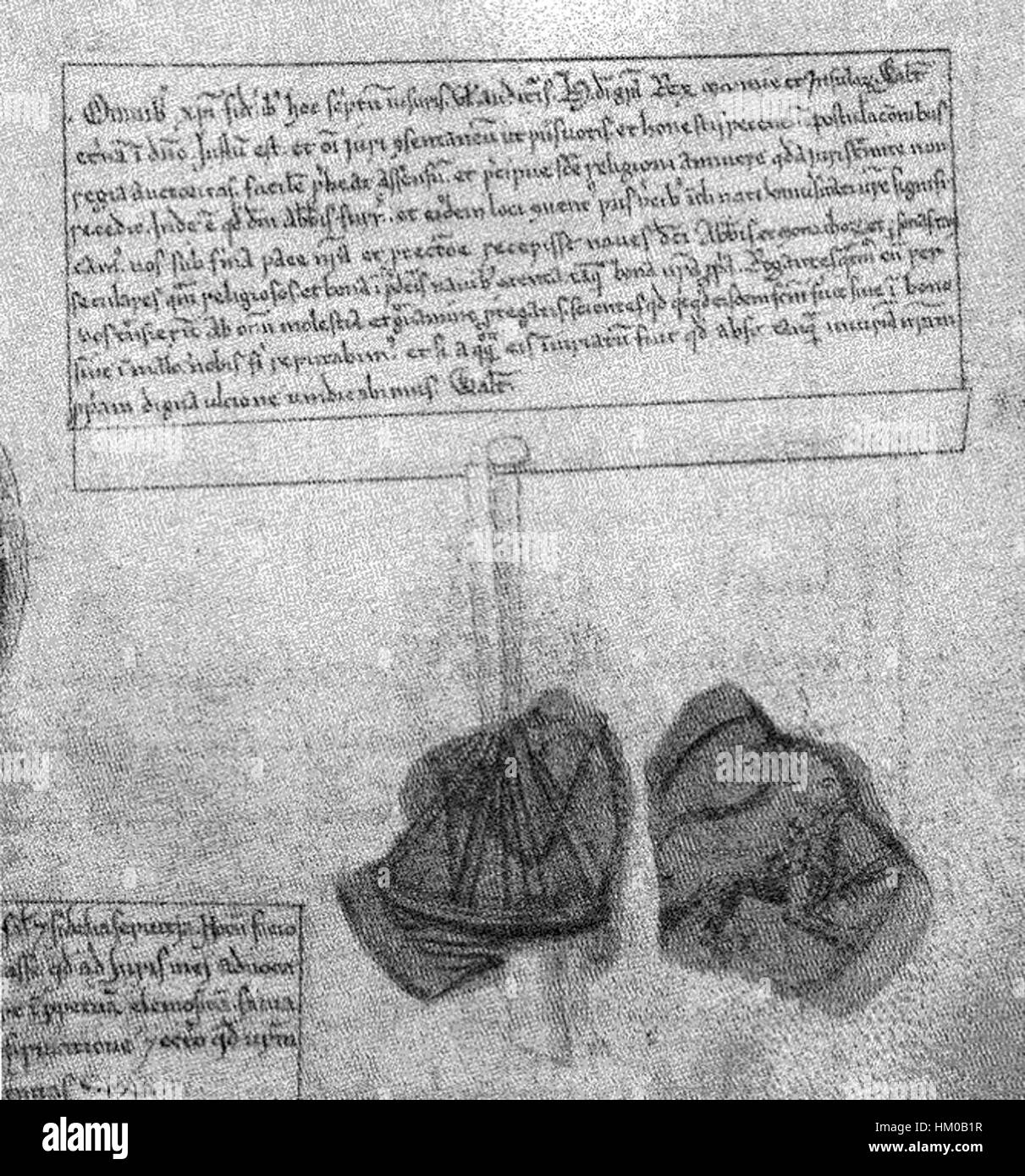 A historical artwork depicting Harald Olafsson, King of Mann and the ...