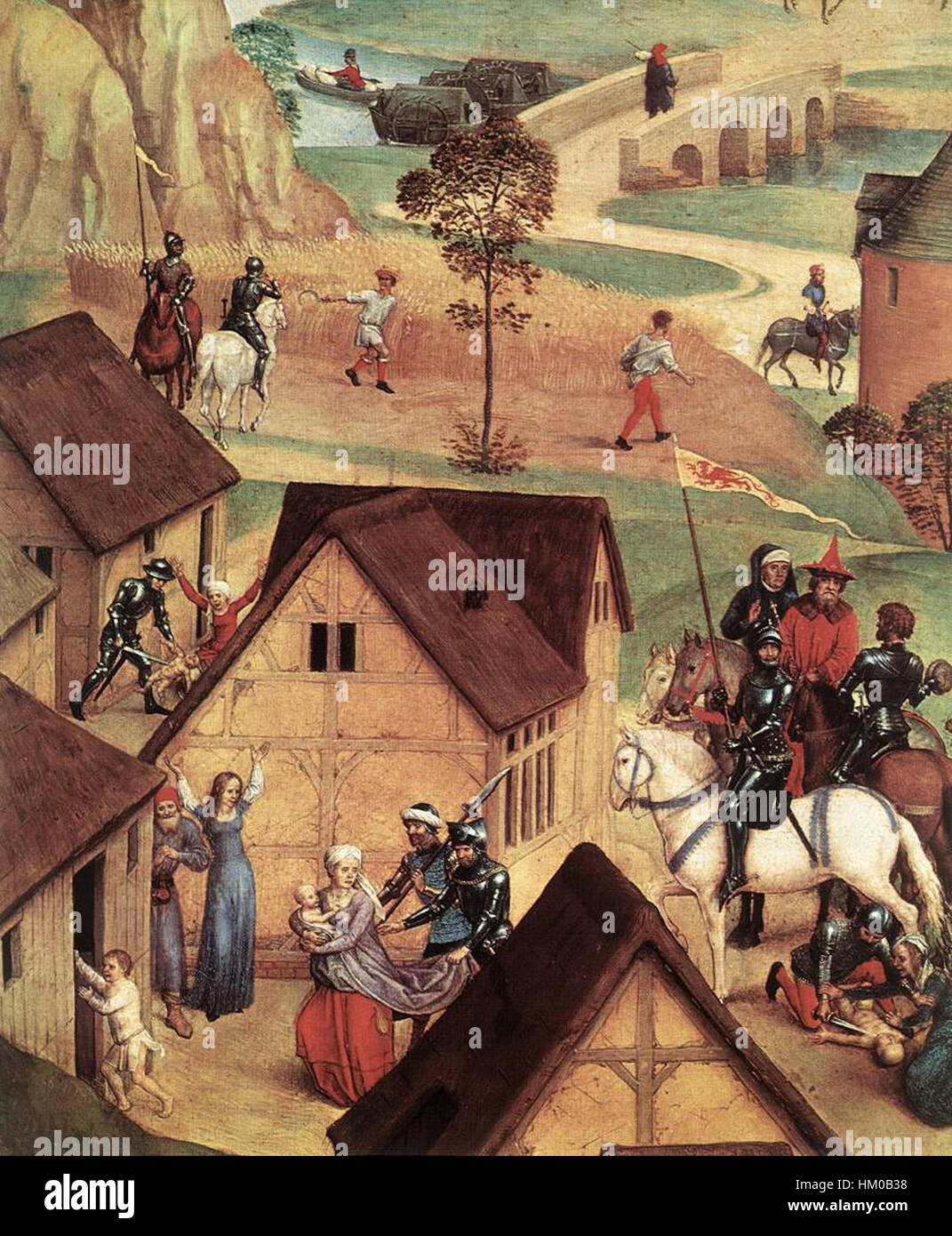 A detailed section from 'Advent and Triumph of Christ' by Hans Memling ...