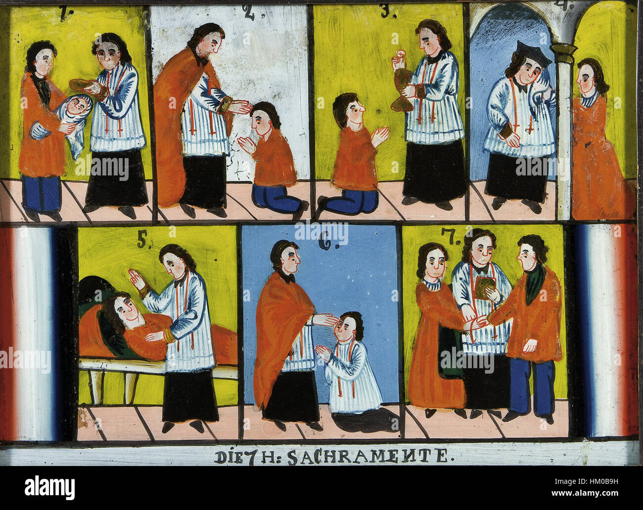 The 'Hinterglasbild Sieben hl Sakramente' is a traditional religious ...