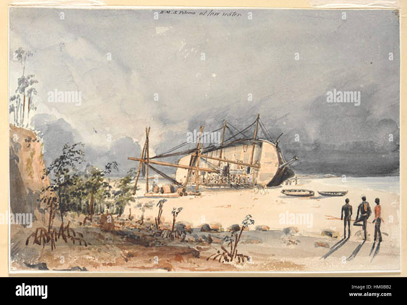 The HMS Pelorus, a British Royal Navy ship from the early 19th century ...