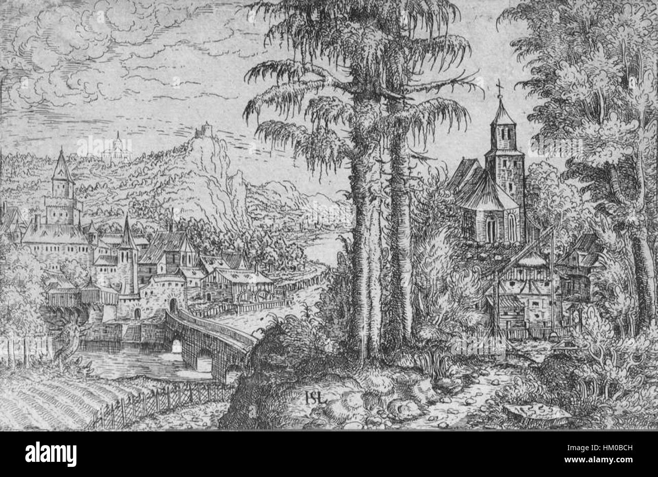 Landscape view river along Black and White Stock Photos & Images - Alamy