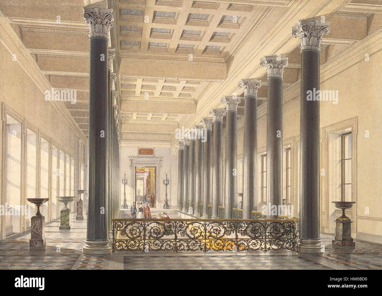 This painting titled 'Interiors of the New Hermitage: The Upper Landing ...
