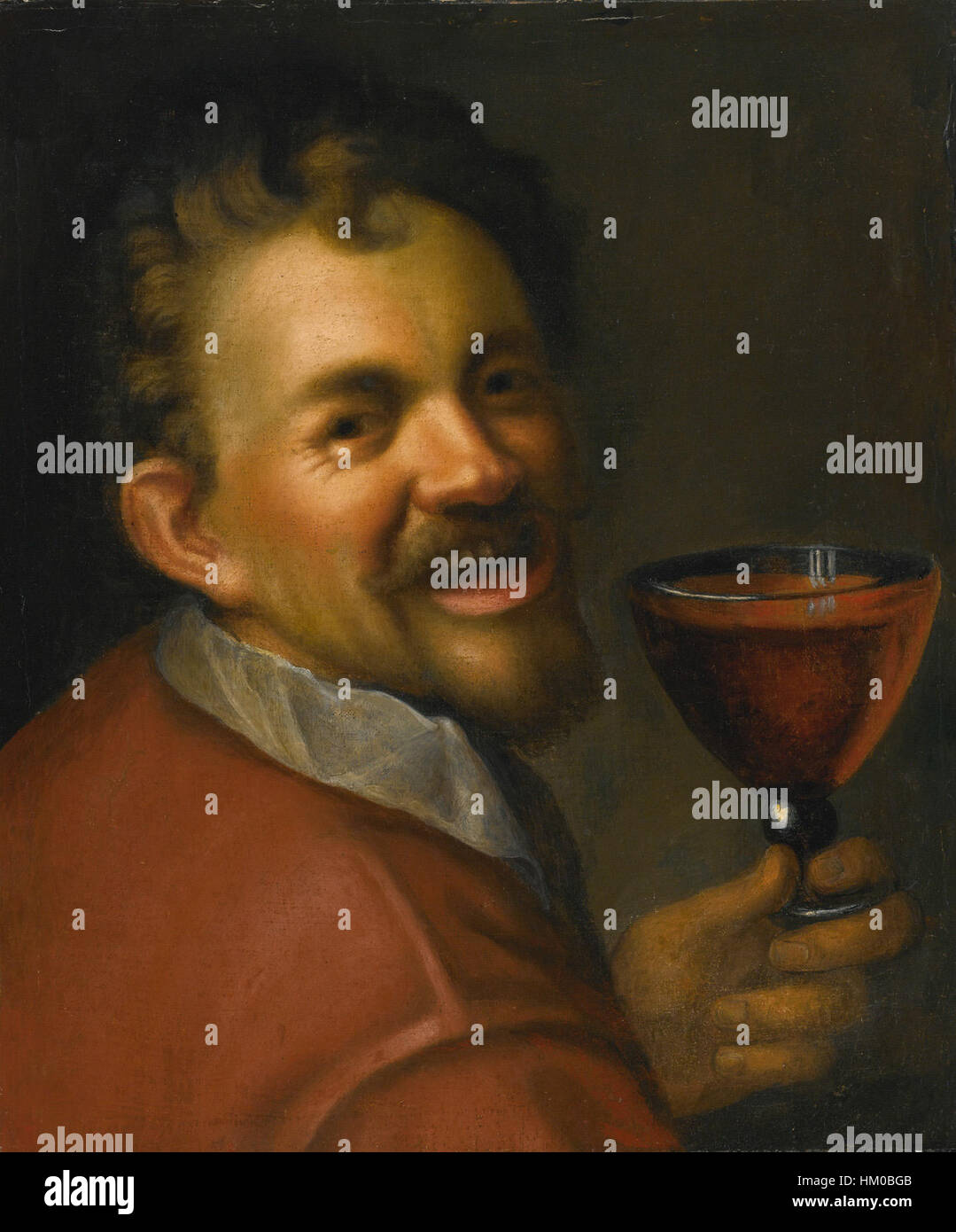 Self-portrait by Hans von Aachen, showcasing the artist holding a glass ...