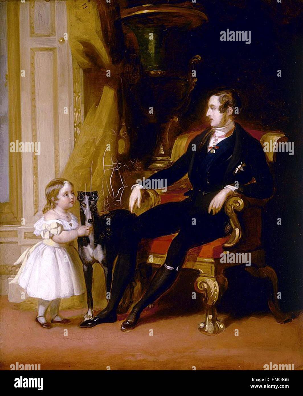 This portrait features Prince Albert, the Princess Royal, and the horse ...