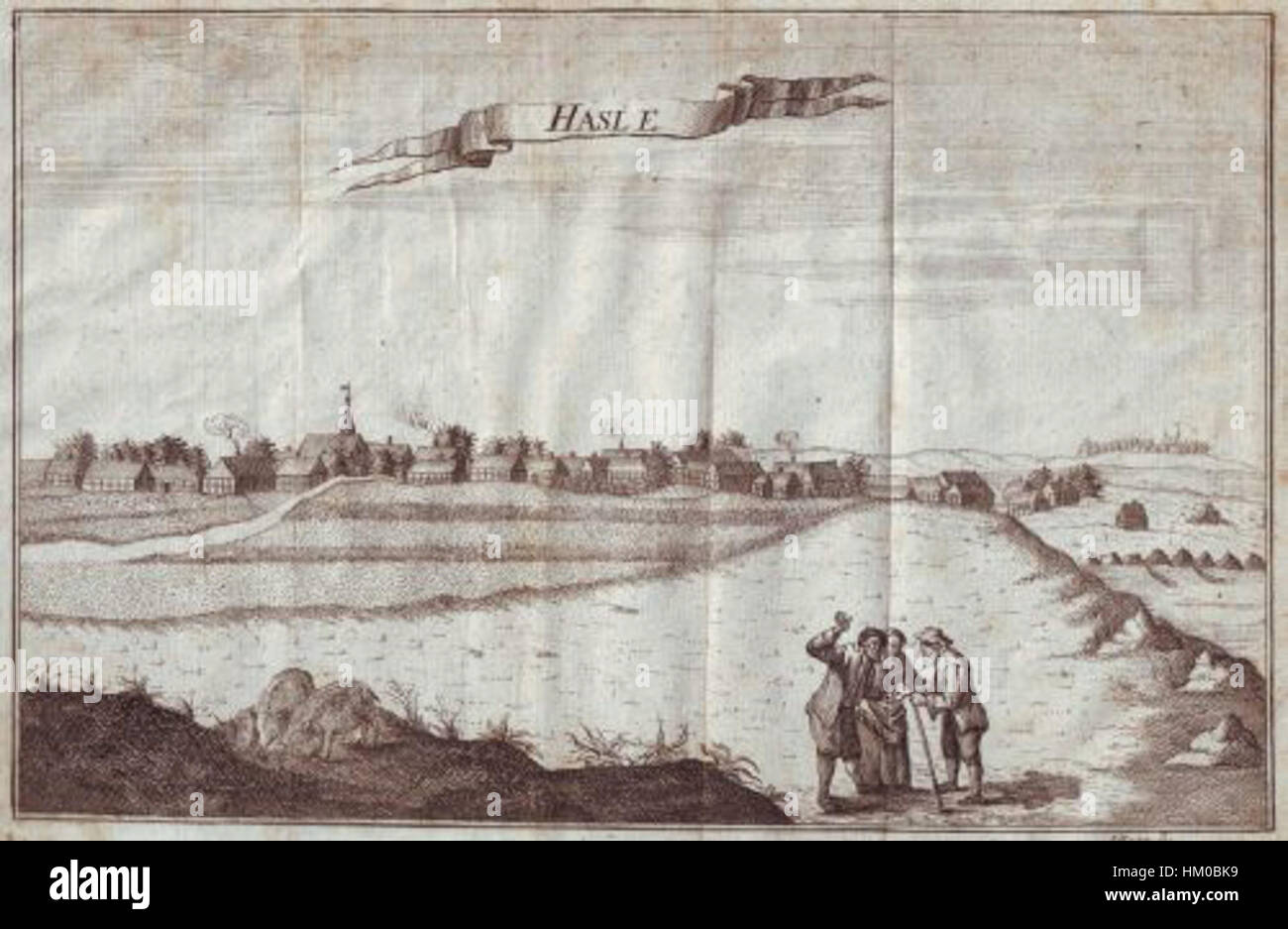 This 19th-century landscape painting by J. Hass depicts the picturesque ...