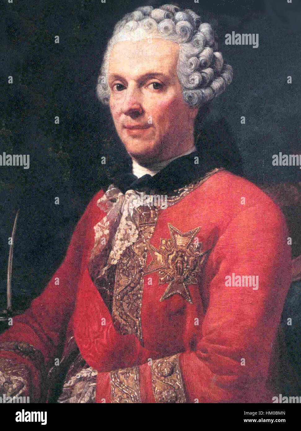 Leon Guillaume du Tillot is depicted in this oil painting, representing ...