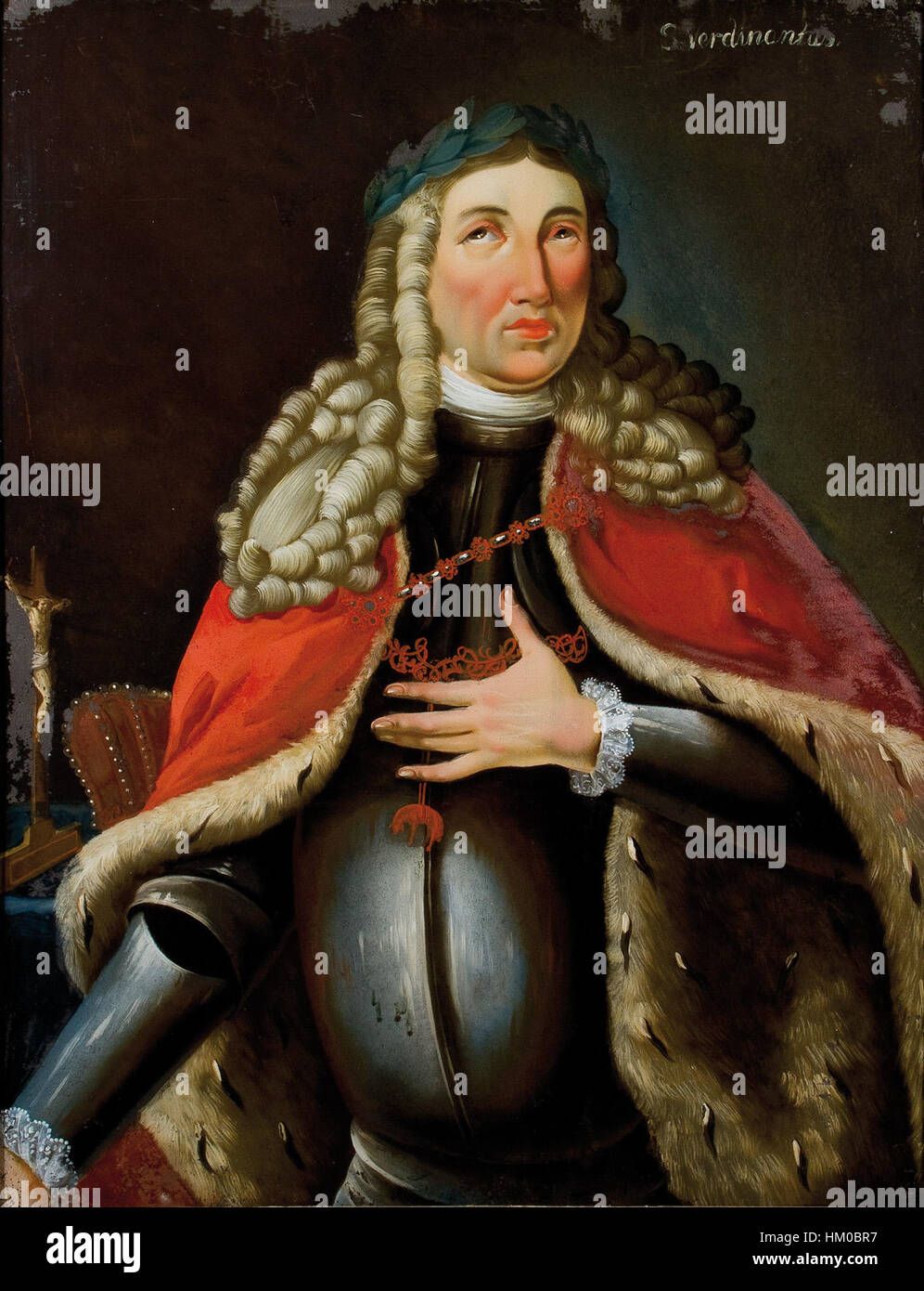 This 18th-century Hinterglasbild (reverse glass painting) depicts ...