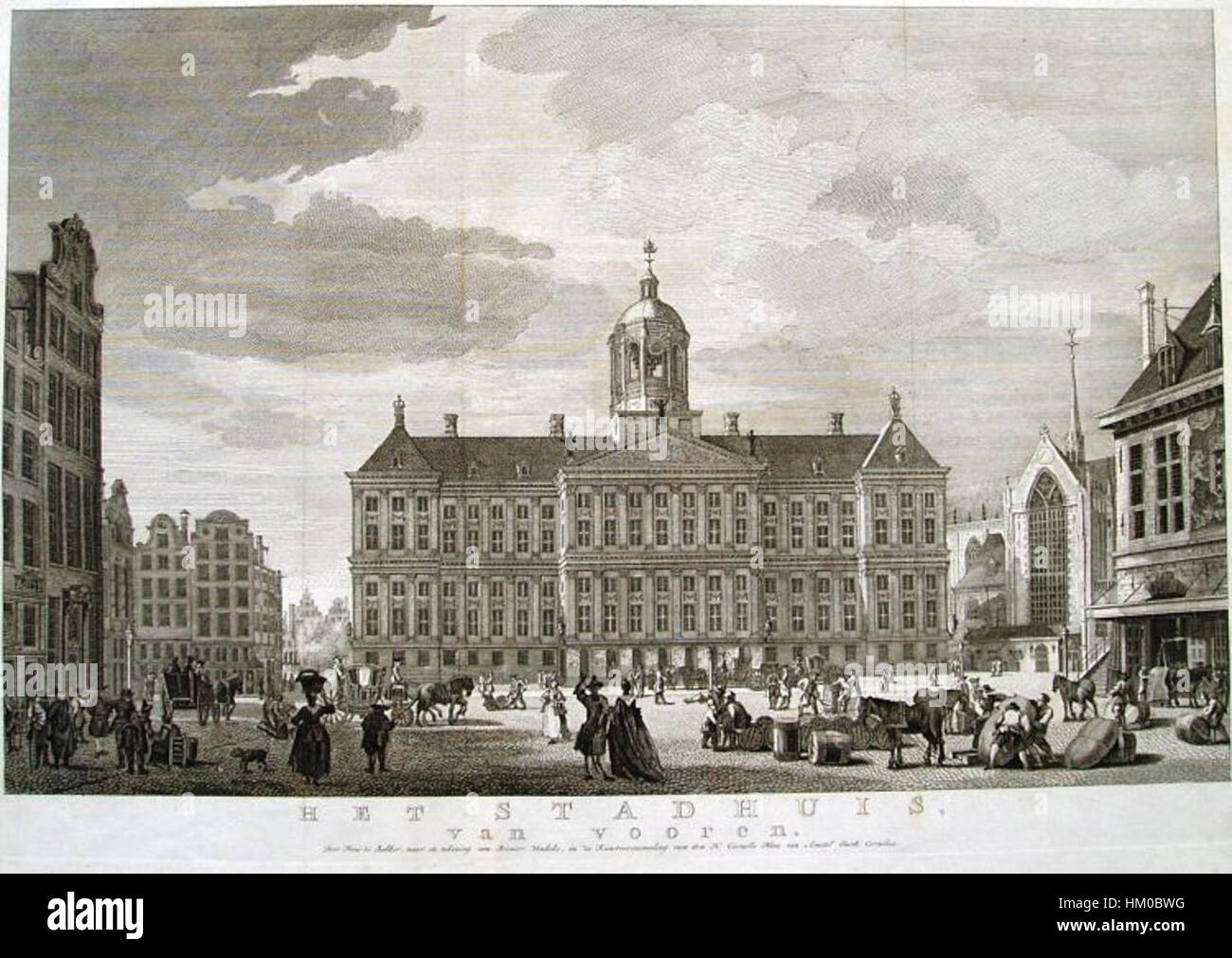 An engraving depicting a dam, highlighting industrial architecture and ...