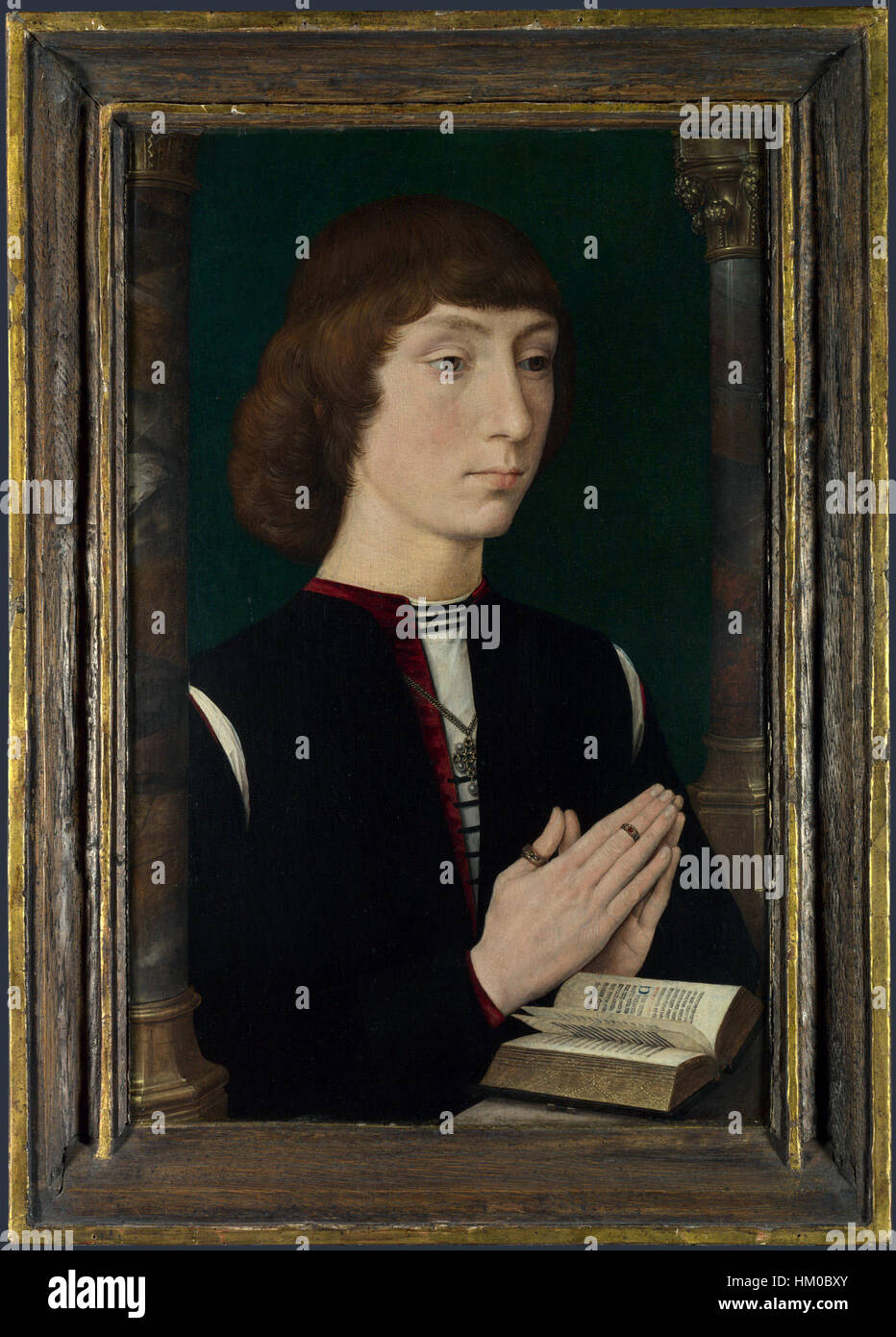 This portrait by Hans Memling, titled 'Young Man at Prayer,' is a ...