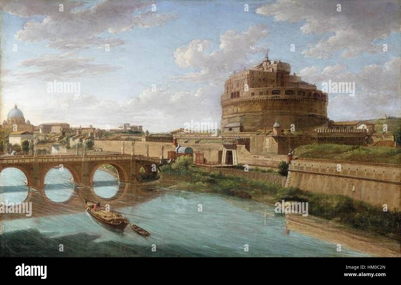'A View of the Tiber' by Hendrik Frans van Lint is a picturesque 18th ...