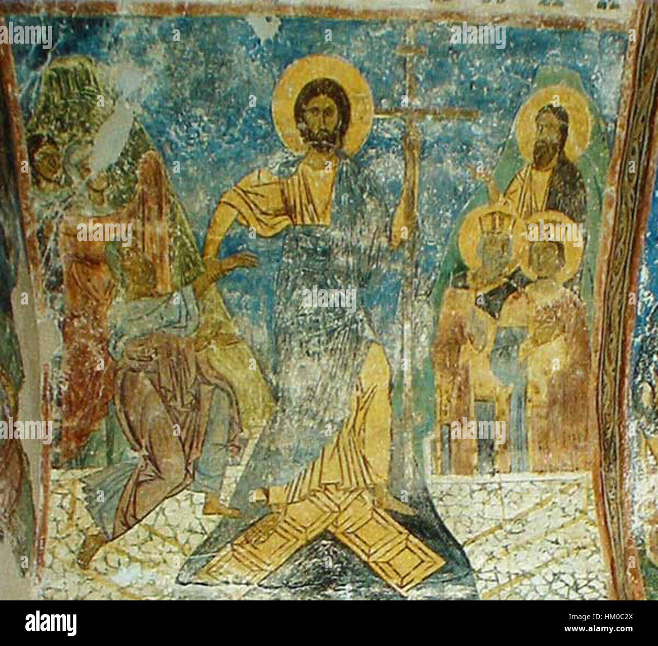 The 'Harrowing of Hell' from the Mirozh Monastery is a religious fresco ...