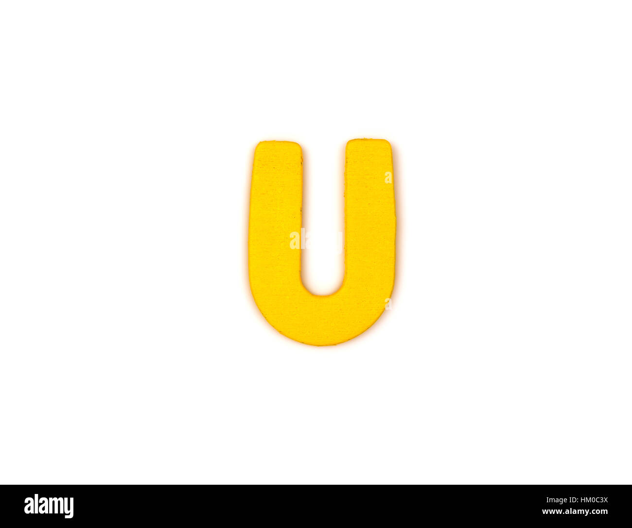 Colorful wooden alphabet letter on white background ,U Stock Photo - Alamy