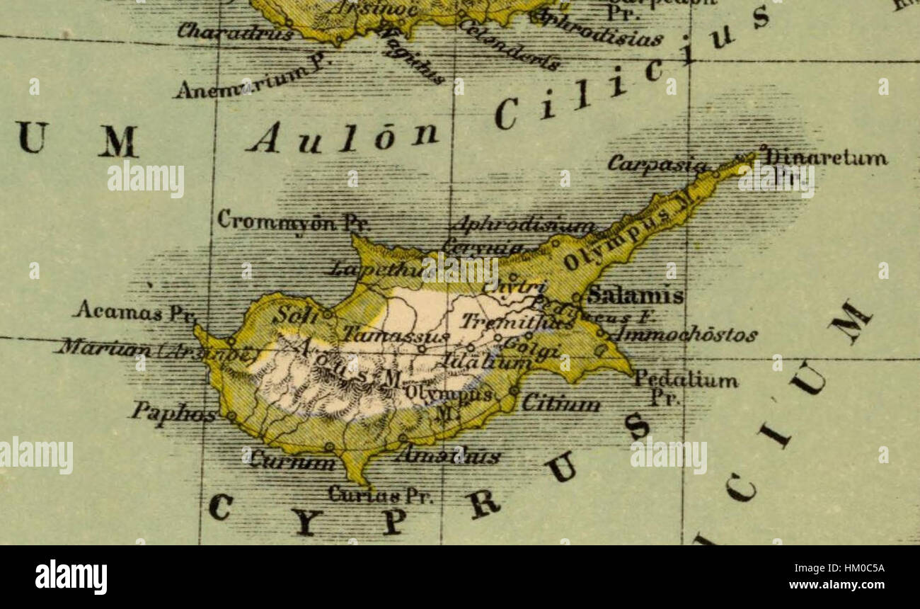 Heinrich Kiepert’s map ‘Asia Citerior’ featuring Cyprus showcases the ...