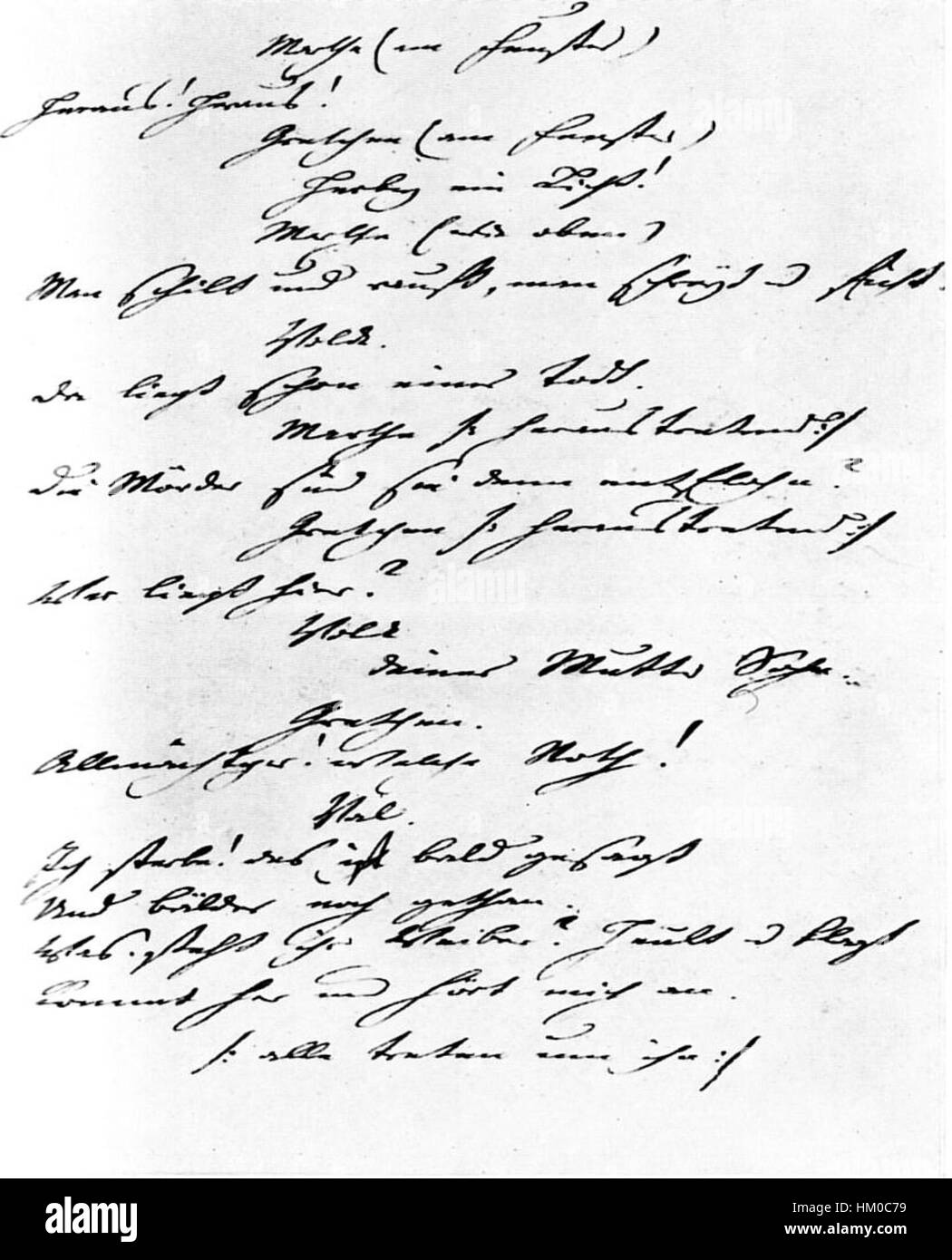 This manuscript page from Johann Wolfgang von Goethe’s 'Faust' depicts ...