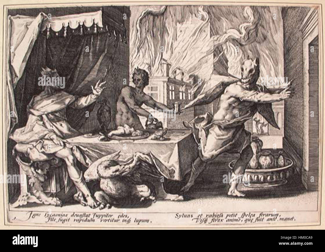 Hendrik Goltzius' 'Lycaon' is a print from the late Renaissance period ...