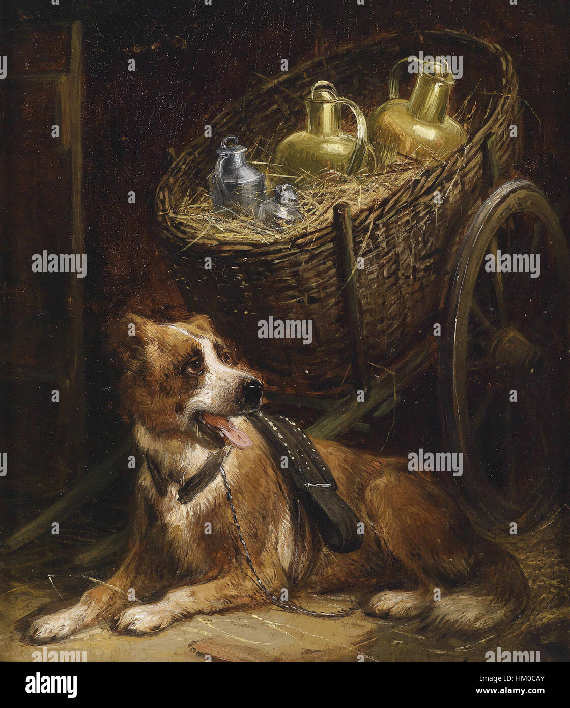 Henriette Ronner's painting 'Kurze Rast' (Short Rest) depicts a ...