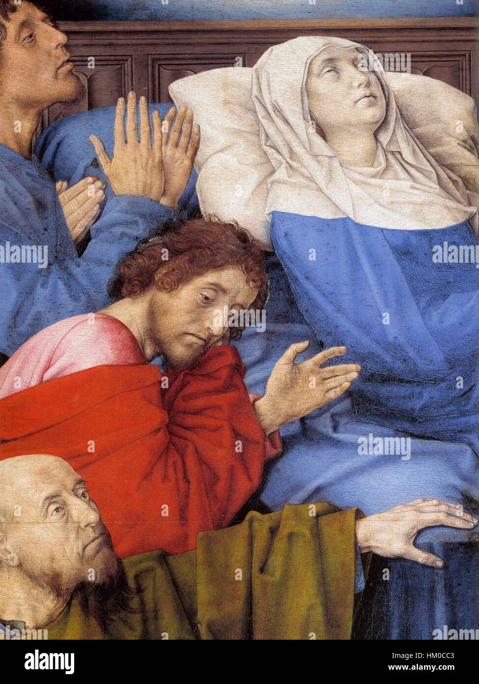 This detail from Hugo van der Goes' 'The Death of the Virgin' depicts ...