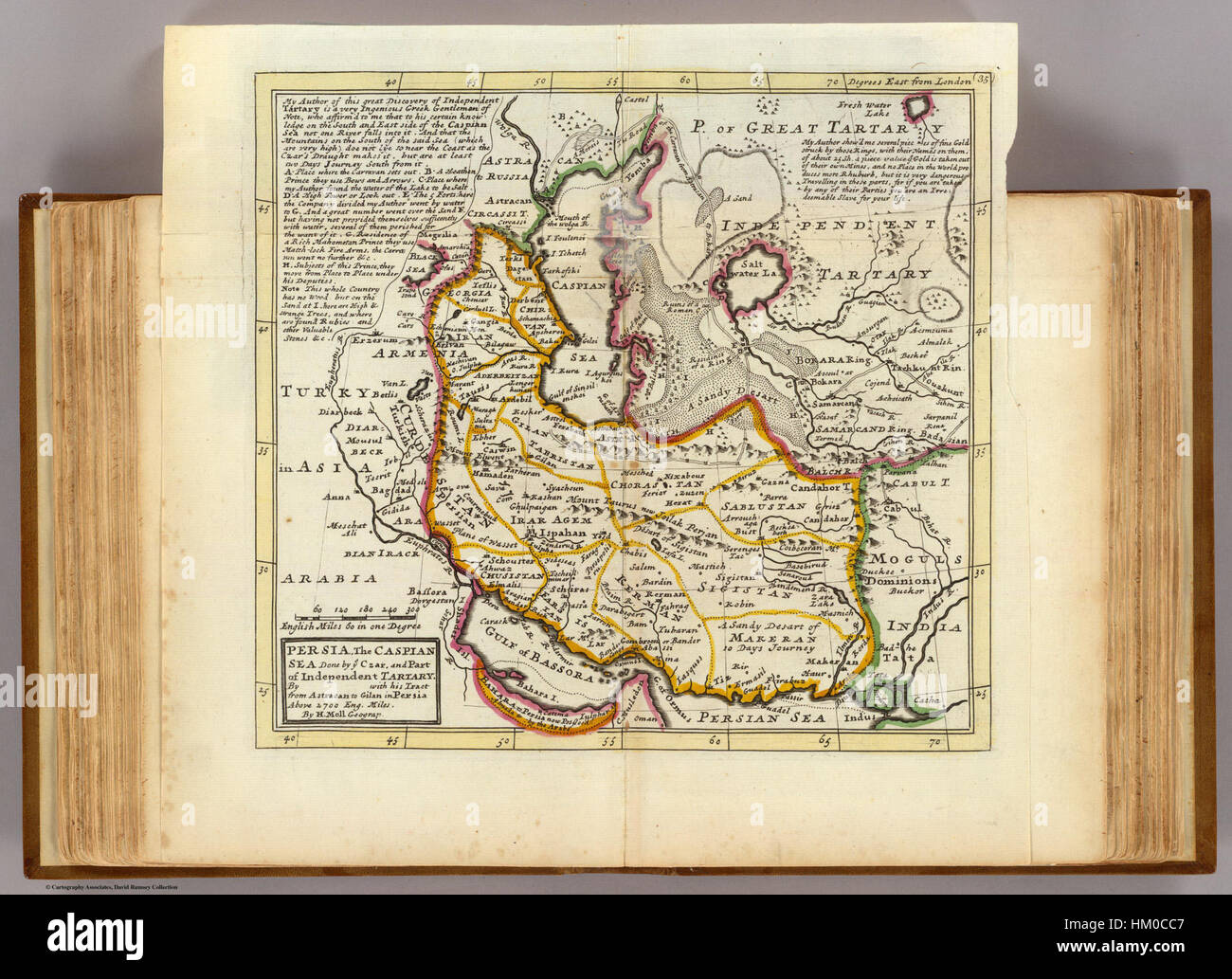 Herman Moll's 1736 map illustrates Persia and the Caspian Sea ...