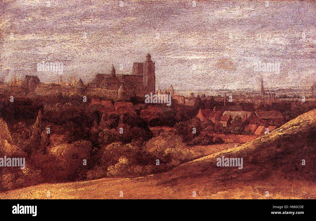 Hercules Seghers' 'View of Brussels from the North-East' depicts a ...