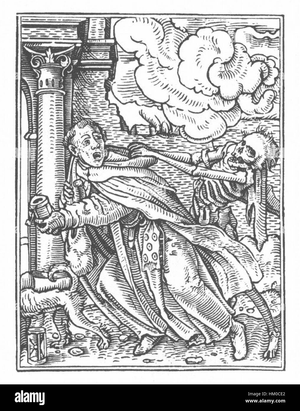 This illustration, part of Hans Holbein's 'Danse Macabre' series ...