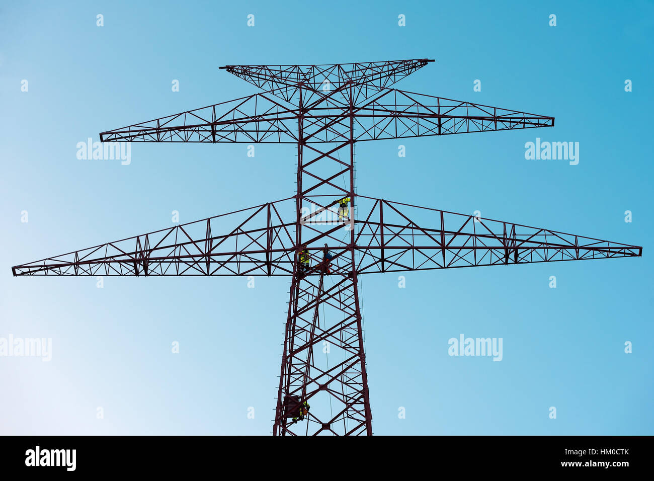 construction of high-voltage pole Stock Photo - Alamy