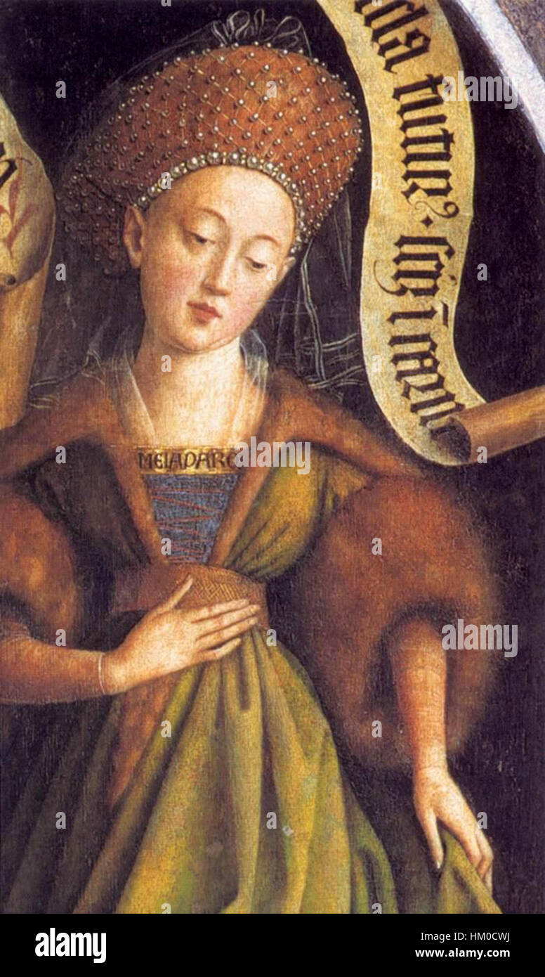 This detailed segment from Jan van Eyck’s famous 'Ghent Altarpiece ...