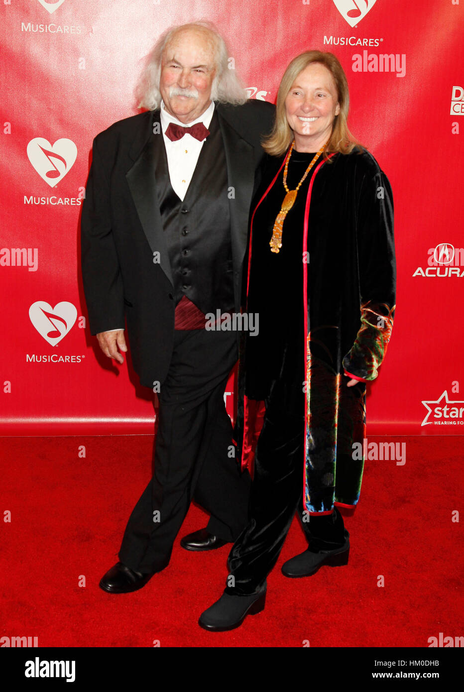 David Crosby and Jan Dance arrive for the 2012 MusiCares Person of the ...