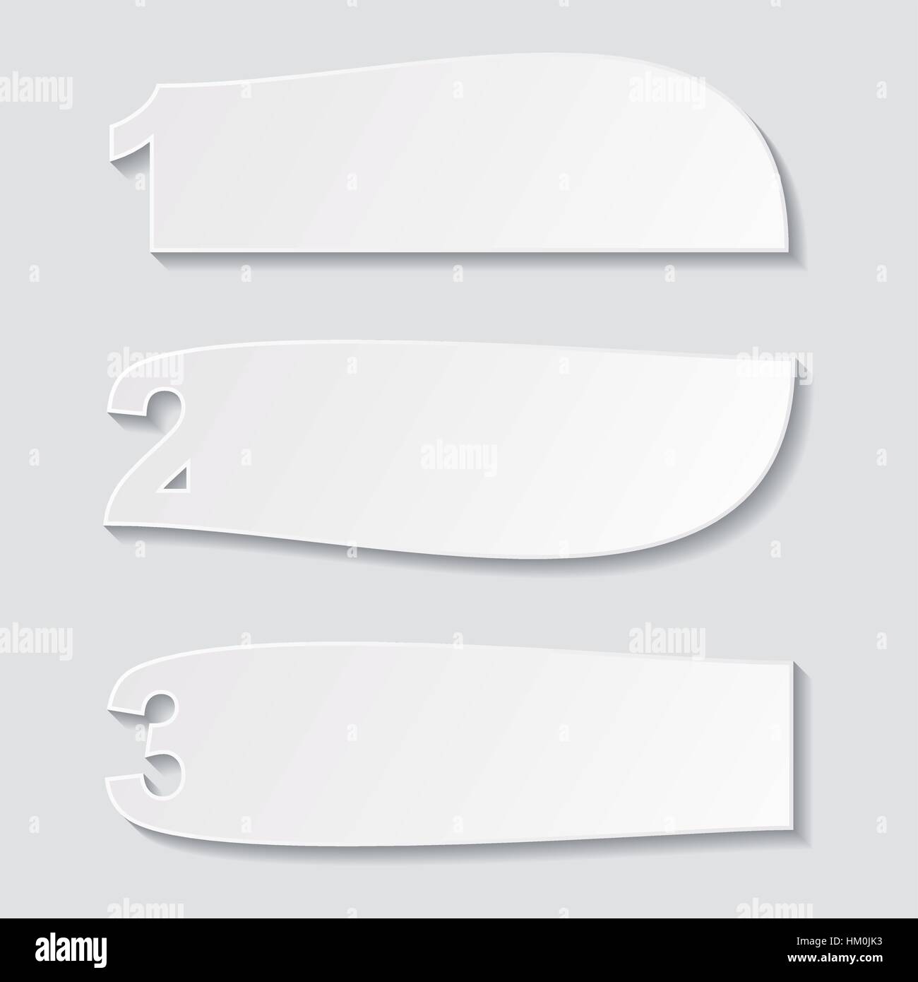 Three white vector option banners on grey background Stock Vector Image ...