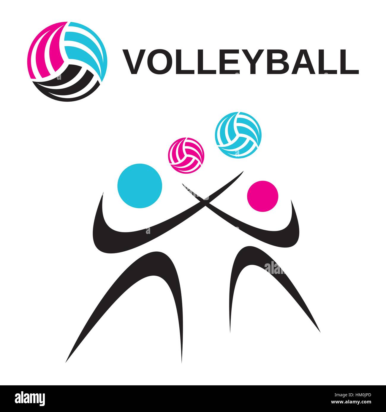 Person playing volleyball icon vector vectors hi-res stock photography ...