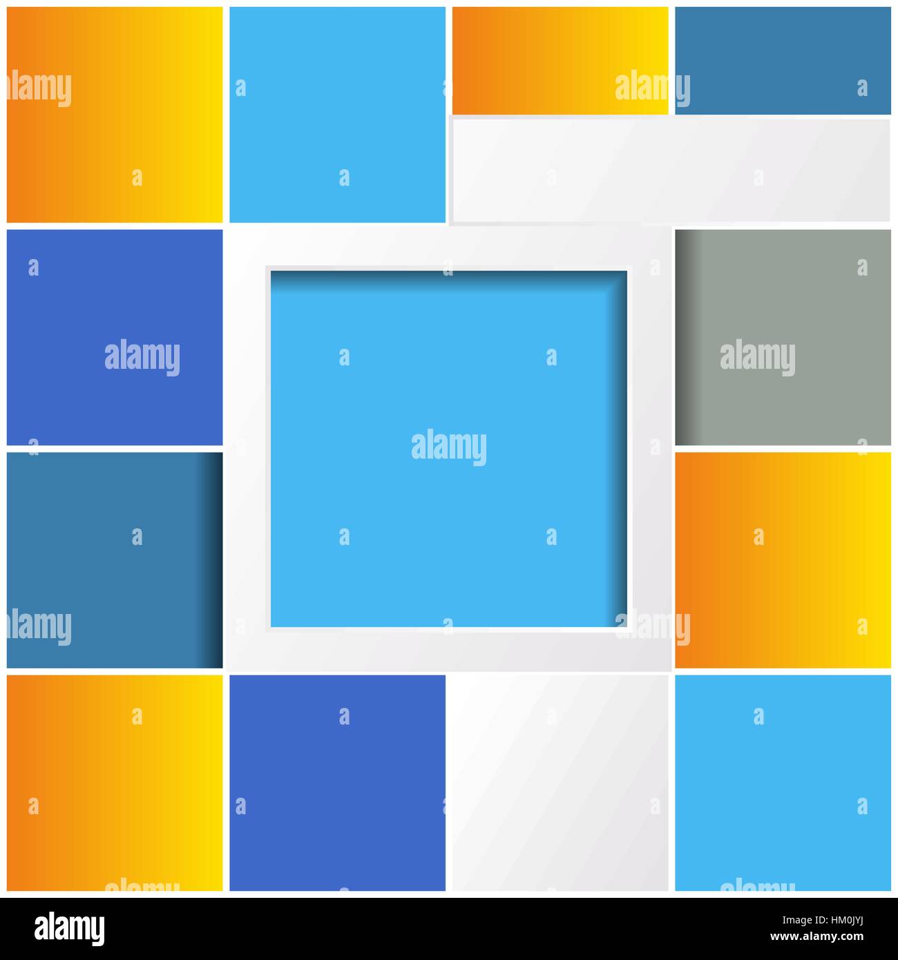 Infographic vector blue and yellow template with squares Stock Vector ...