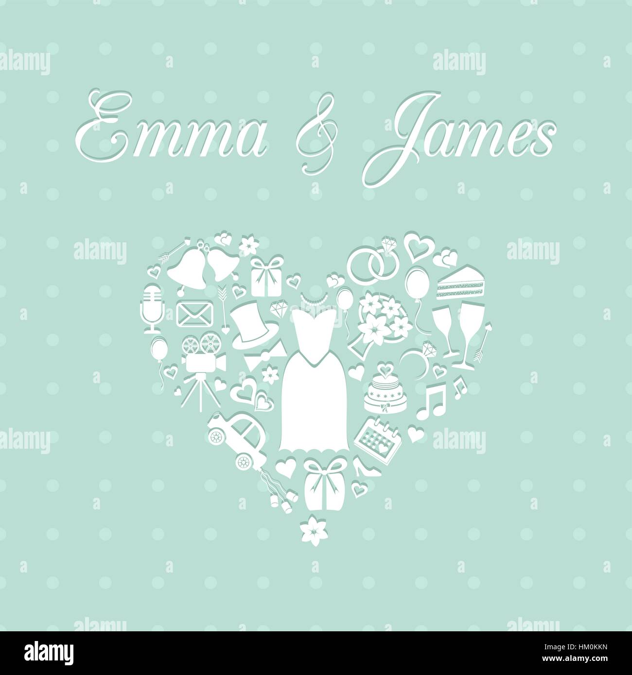 Wedding rings day bride groom bouquet Stock Vector Images - Alamy