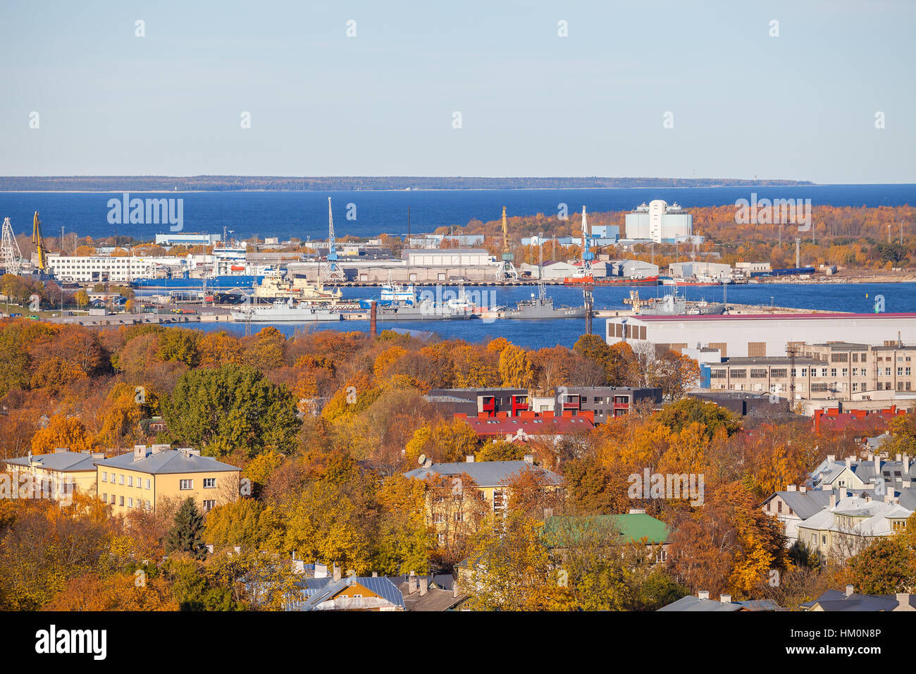 TALLINN, ESTONIA - 24 OKT 2015. View of the Tallinn Cargo Harbor. Port ...