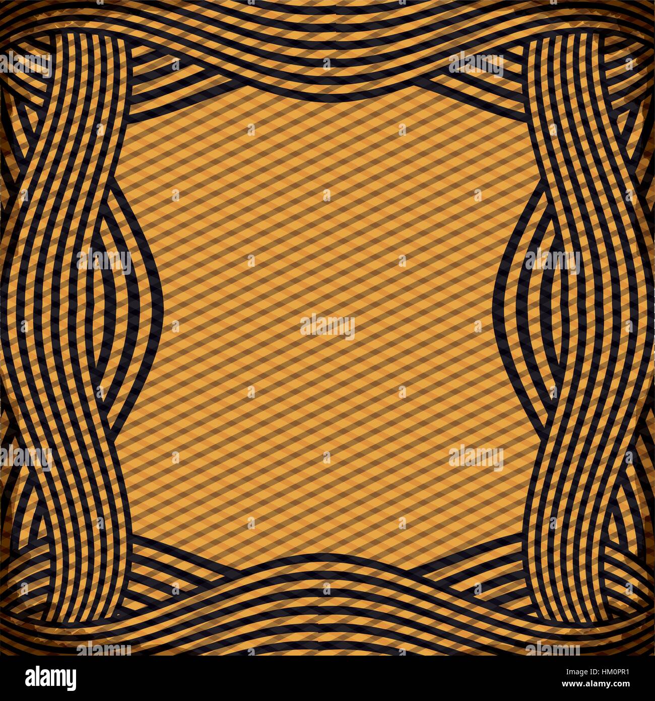 border with striped lines in ochre color vector illustration Stock ...