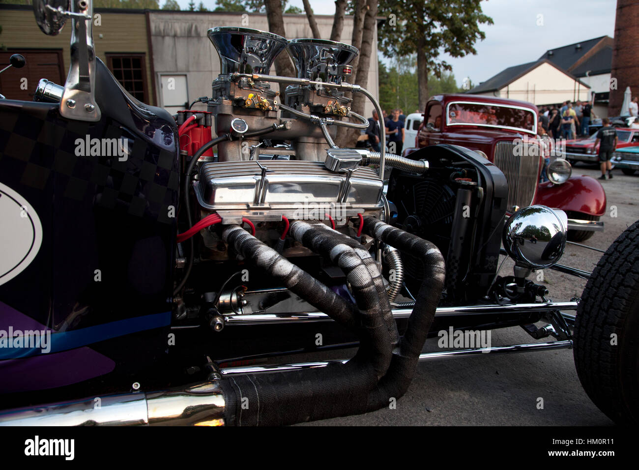 Car meet with American muscle cars in Sweden Stock Photo - Alamy