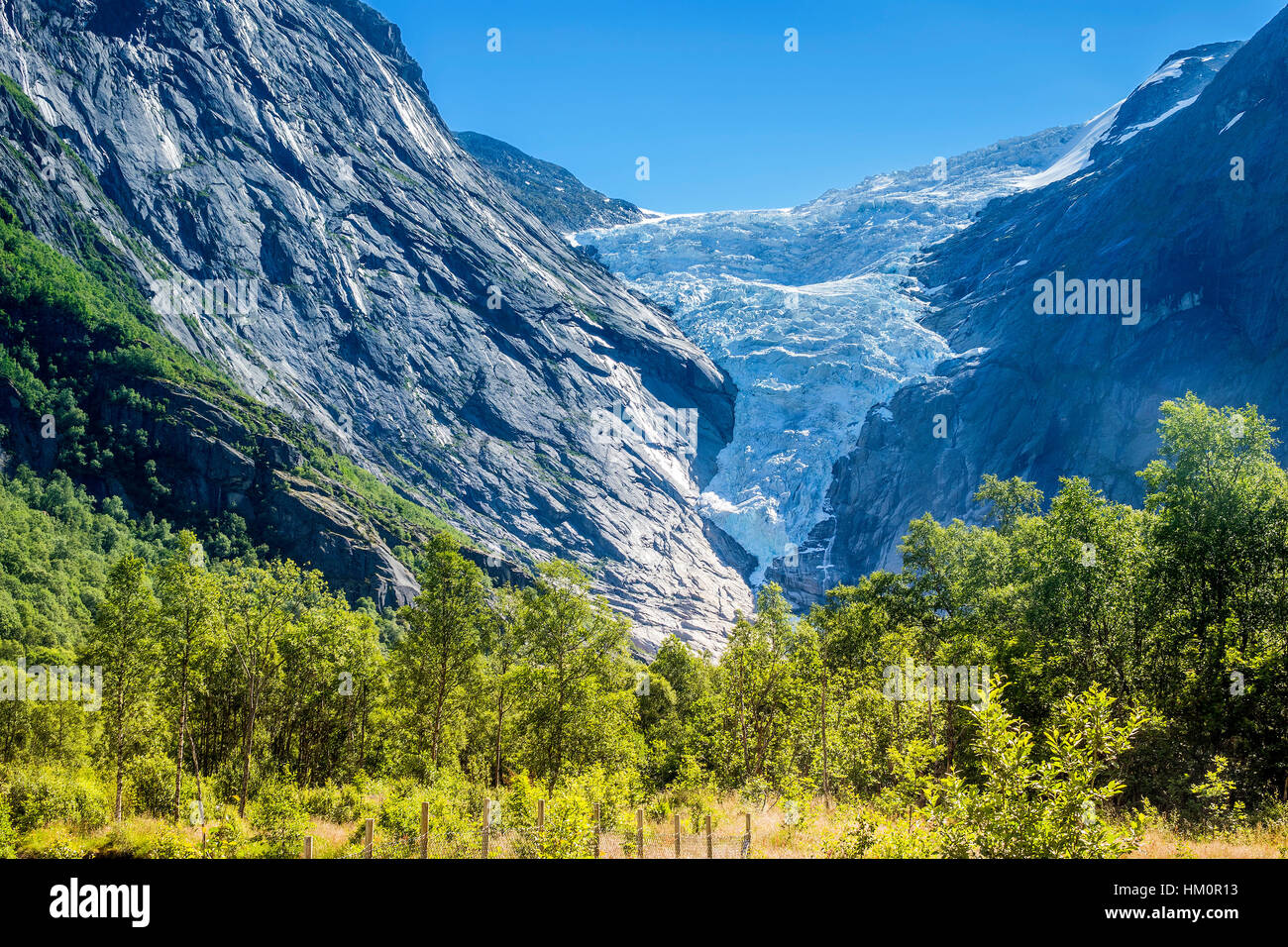 The Briksdal Glacier Jostedalsbreen National Park Norway Stock Photo ...