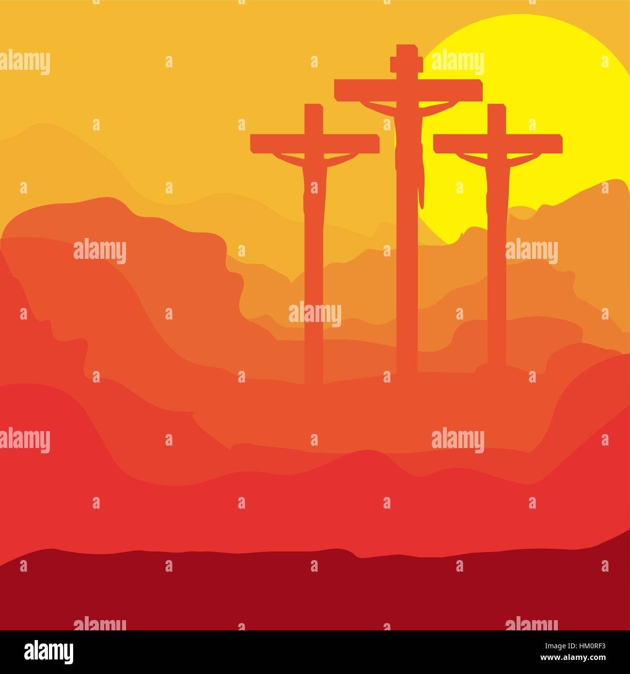 picture of sunset crucifix design vector illustration Stock Vector ...