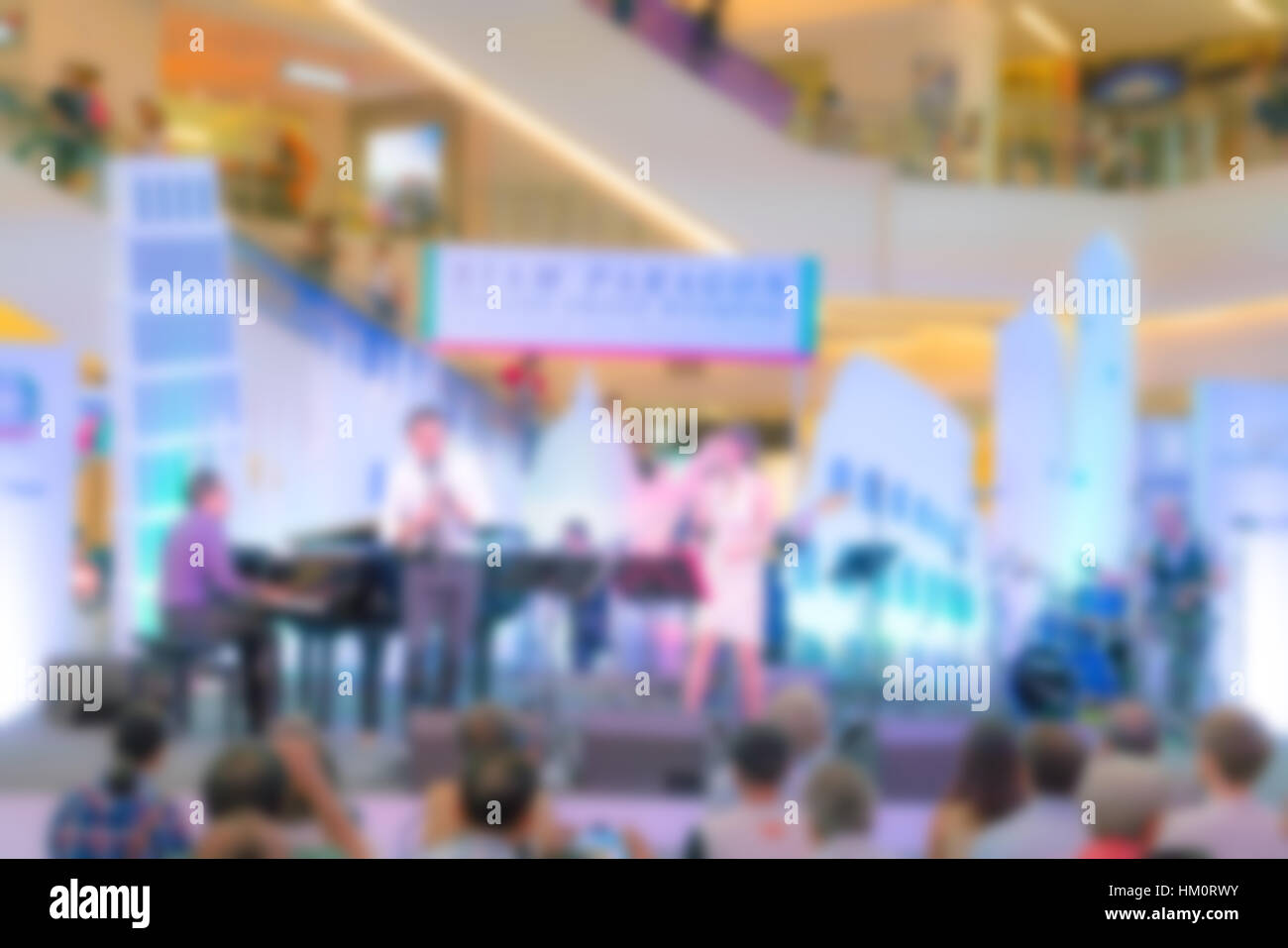 Abstract blur crowd of people at a concert Stock Photo - Alamy