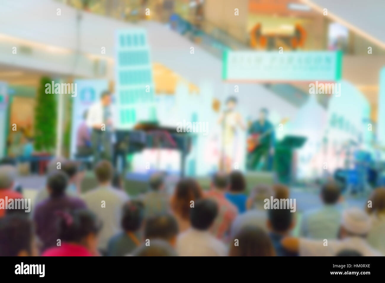 Abstract blur crowd of people at a concert Stock Photo - Alamy