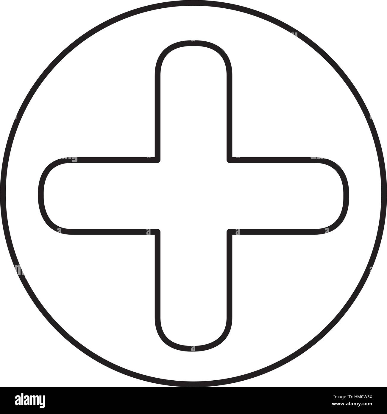 monochrome contour with symbol cross in circle vector illustration ...