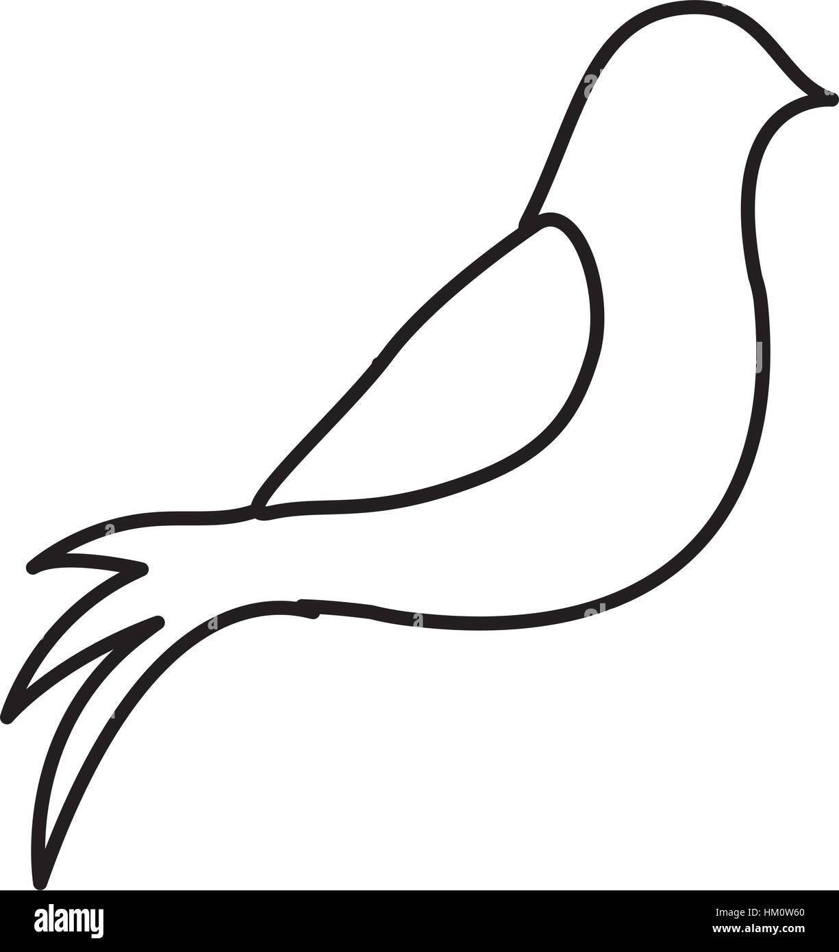 monochrome contour with dove resting vector illustration Stock Vector ...