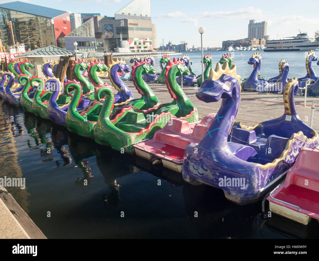 Paddle Boats At The Inner Harbor Stock Photo - Alamy