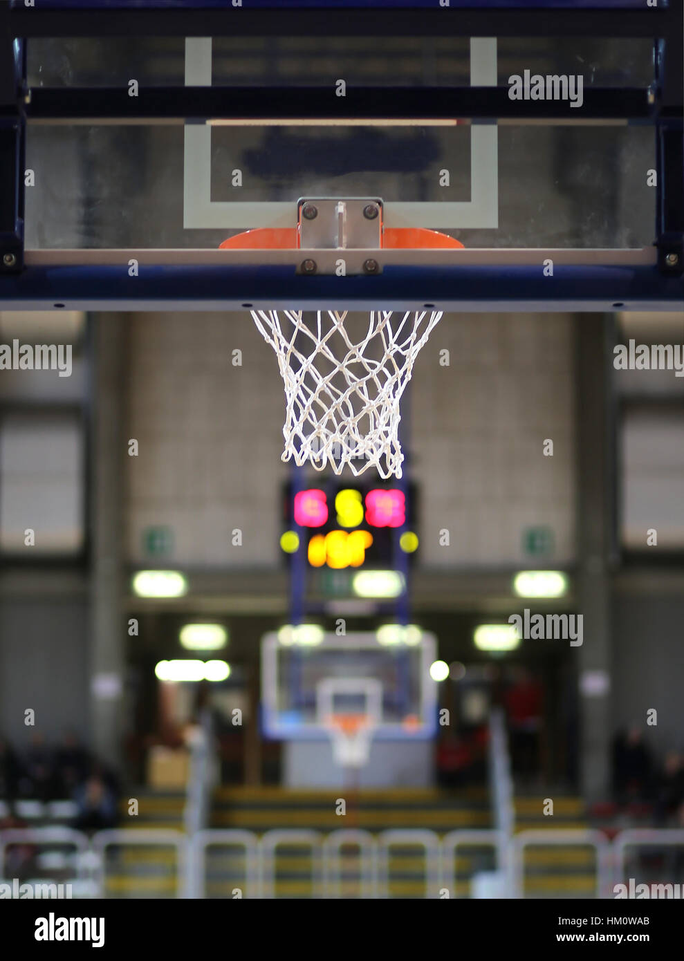 Basket Inside a basketball court Stock Photo - Alamy