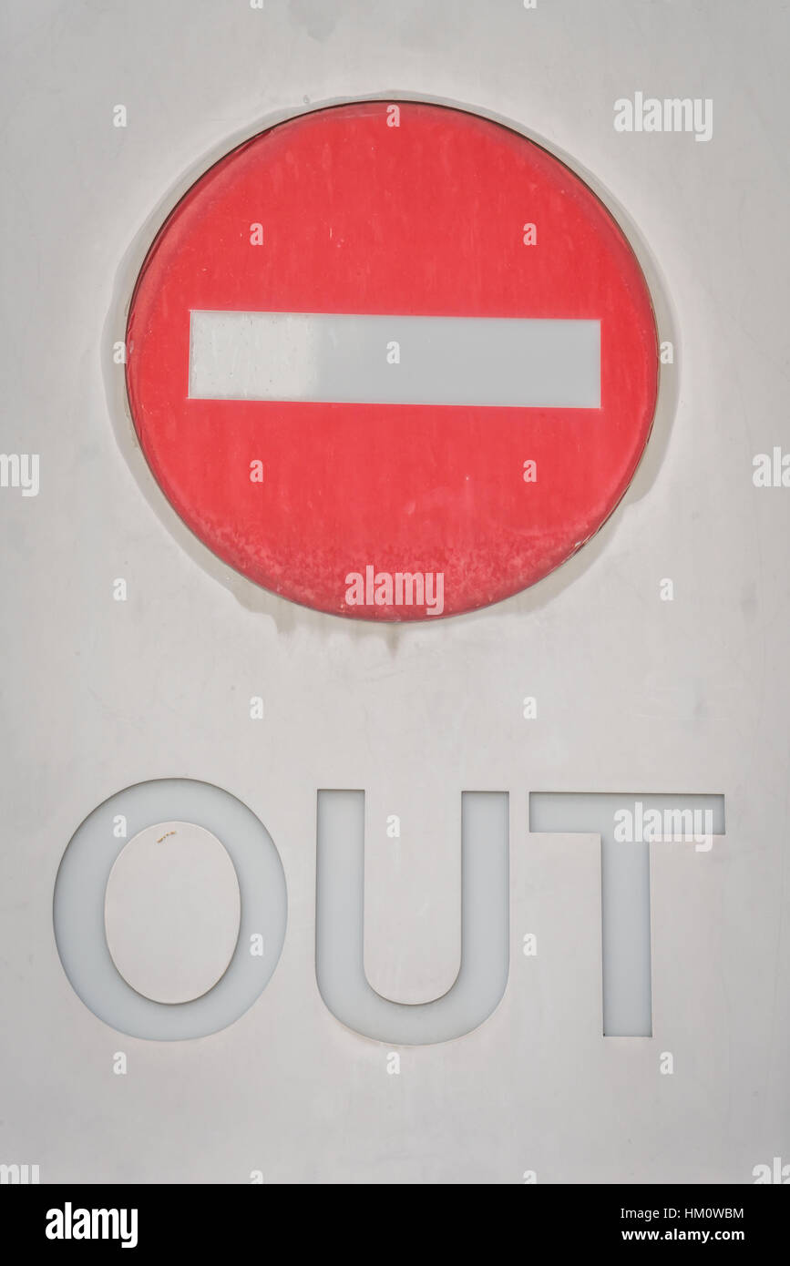 Out Prohibition Sign Stock Photo - Alamy