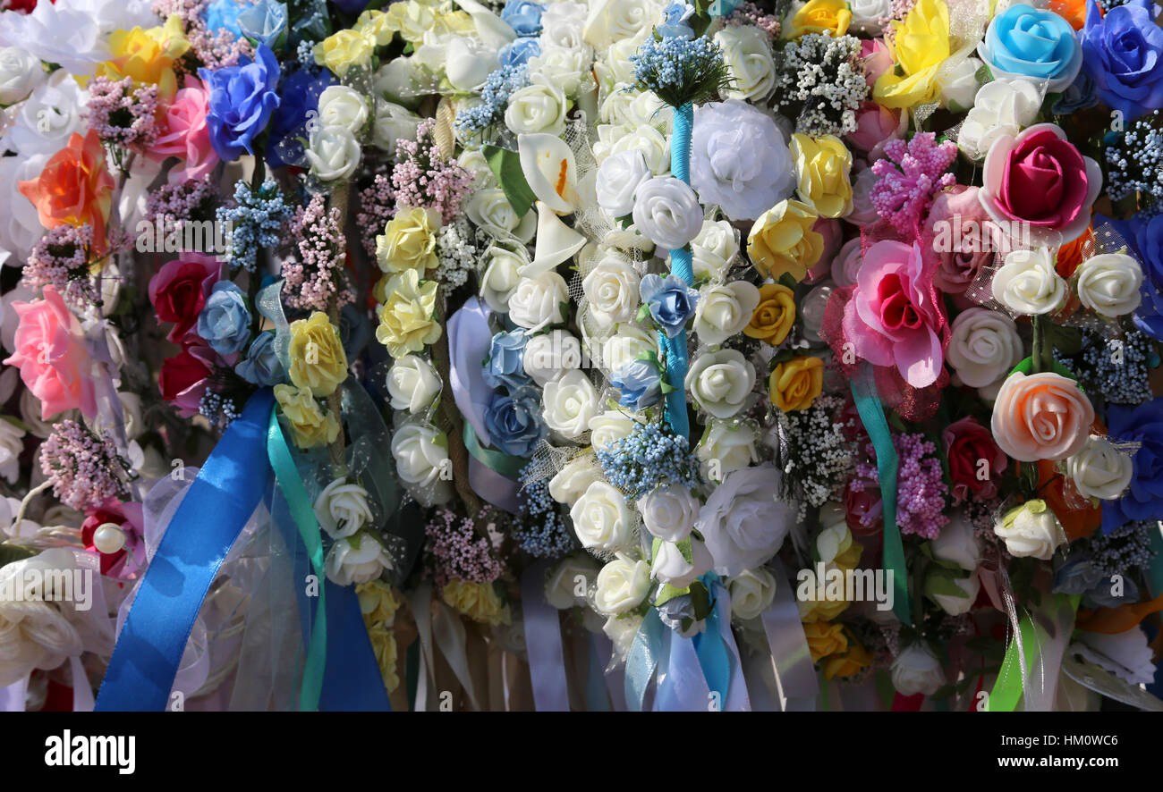 Coloured headbands for hair and flowers to decorate the hairstyle for ...